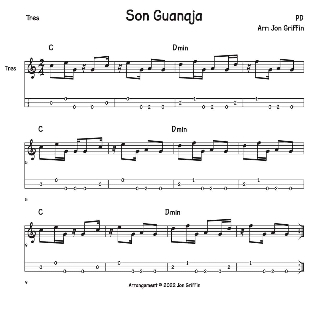 Cuban Tres – Tres Cubano 3 String Cuban Guitar – Salsa Blanca